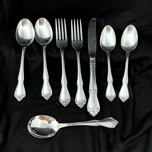 Oneida USA Arbor Rose/True Rose Flatware Stainless SS Knife/Fork/Spoon ...