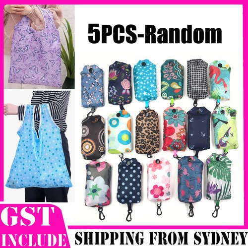 5Pcs Random Grocery Storage Handbag Foldable Key Chain Tote Pouch ...