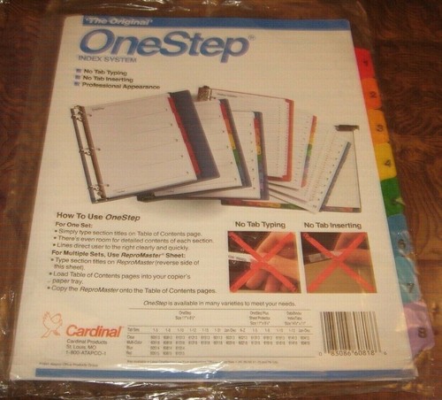 Cardinal The Original One Step Index System 1-8 ISBN 083086608186 | eBay