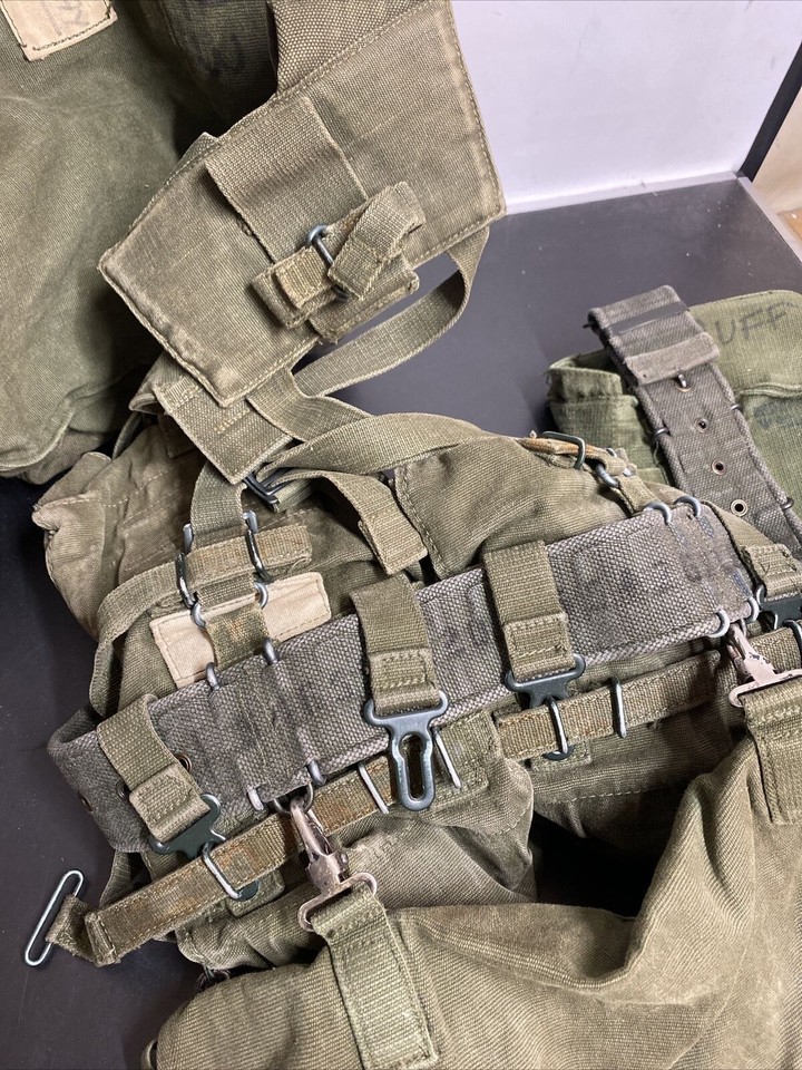 British Army Issue 58 Pattern Webbing - Large Pack & Shovel Falklands ...