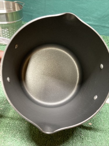 Calphalon USA Anodized 8 Qt Stock Pot 808 W/ Lid & Strainer (OKEB-02 ...