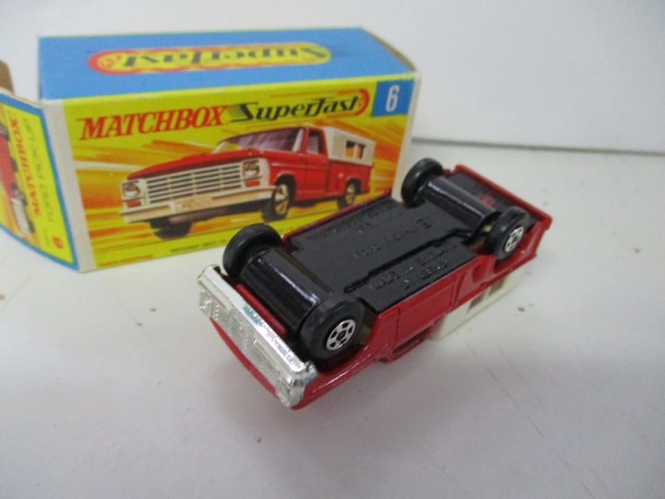 Matchbox Lesney Superfast SF6 Ford Pickup- red, SILVER wheels, THIN ...