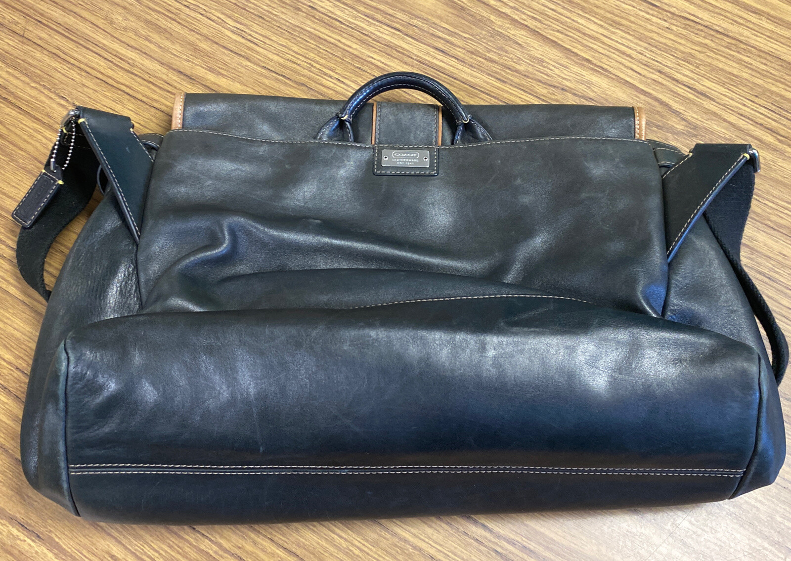 Vintage Coach Work Bag Messenger Olive Green Leather … - Gem