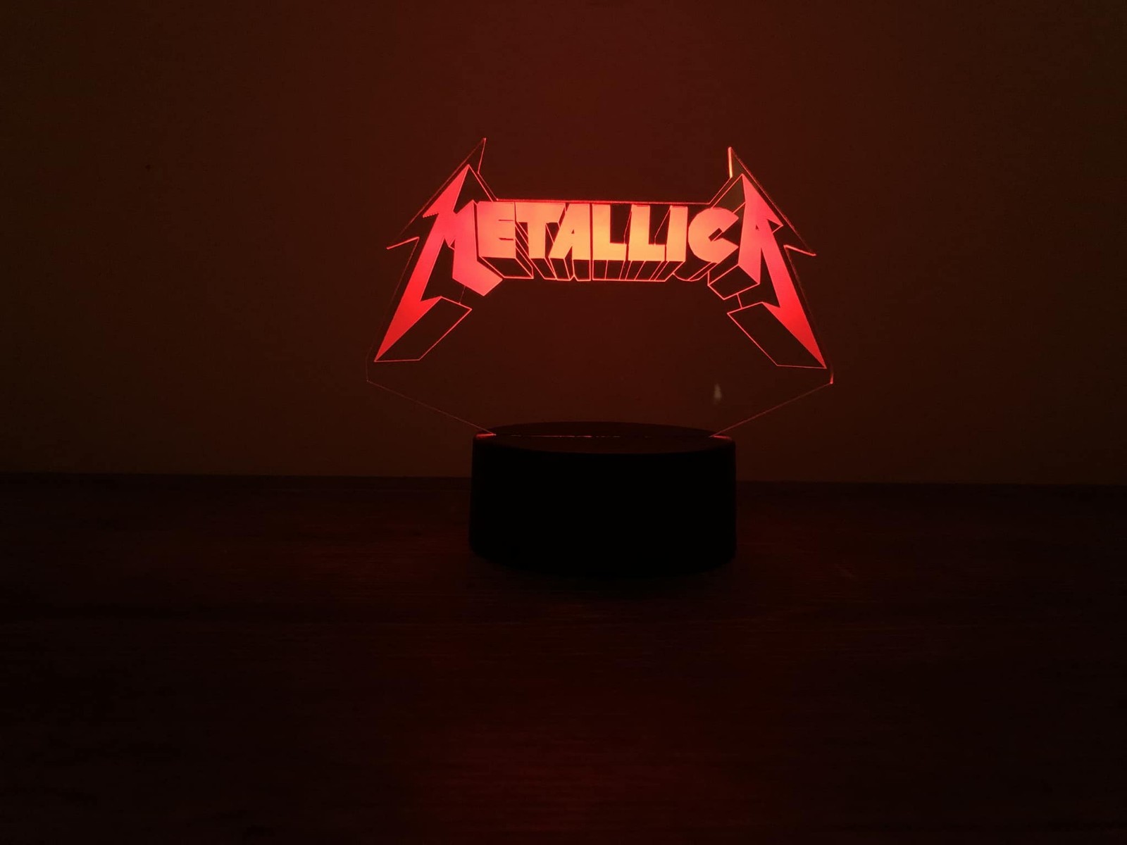 METALLICA BAND GIG ROCK 3D Acrylic LED 7 Colour Night Light Touch Table ...