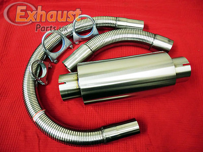48mm T304 Stainless Generator Exhaust Kit Silencer Flexible Piping ...