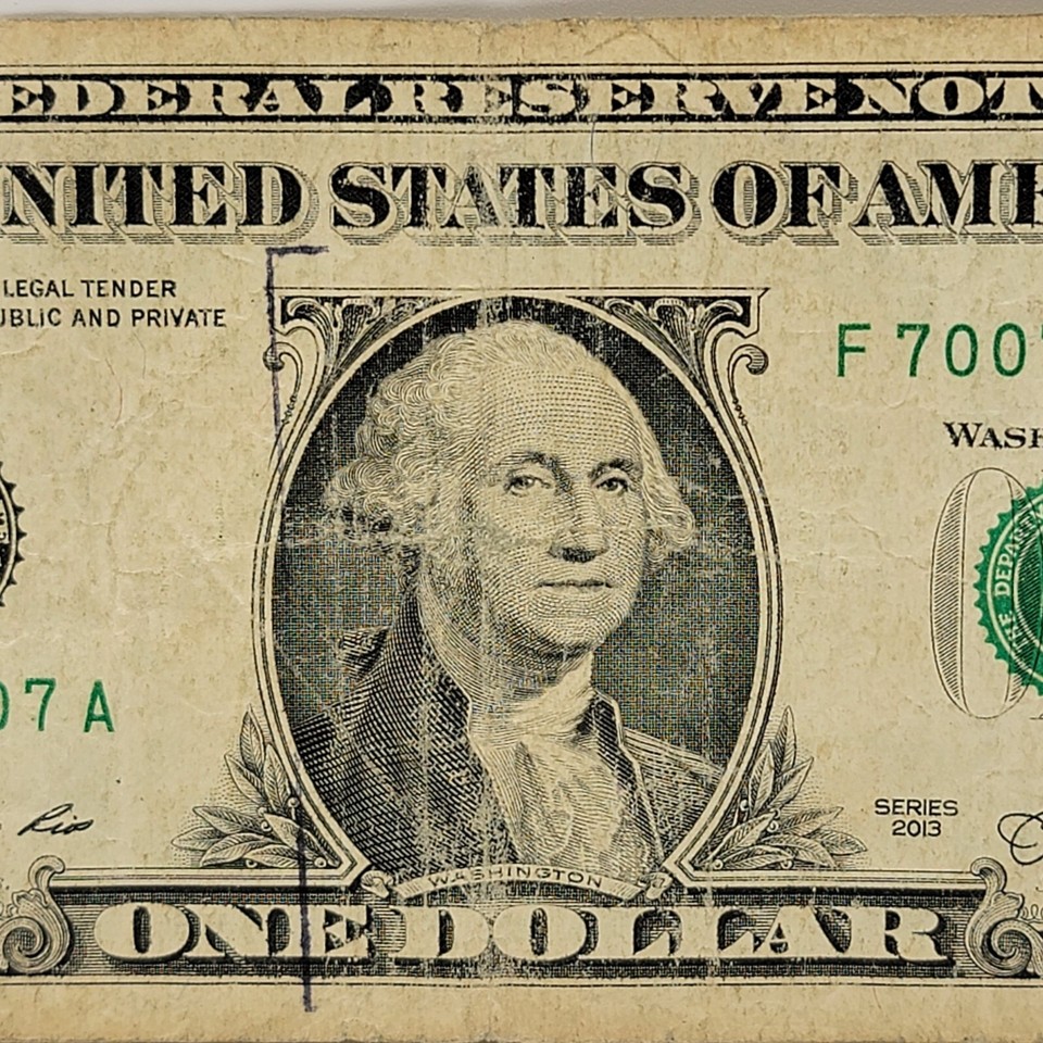 007 James Bond Fancy Serial One Dollar Bill F70077507A FW 2013 Trinary ...