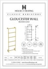 Gloucester Wall Mounted Ladder Radiator Towel Warmer Brushed Brass Gold ...