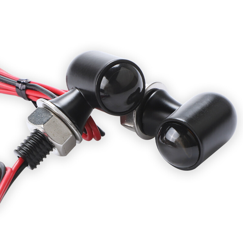 4x Black Motorcycle Mini LED Turn Signals Blinker Light For Bobber Cafe ...
