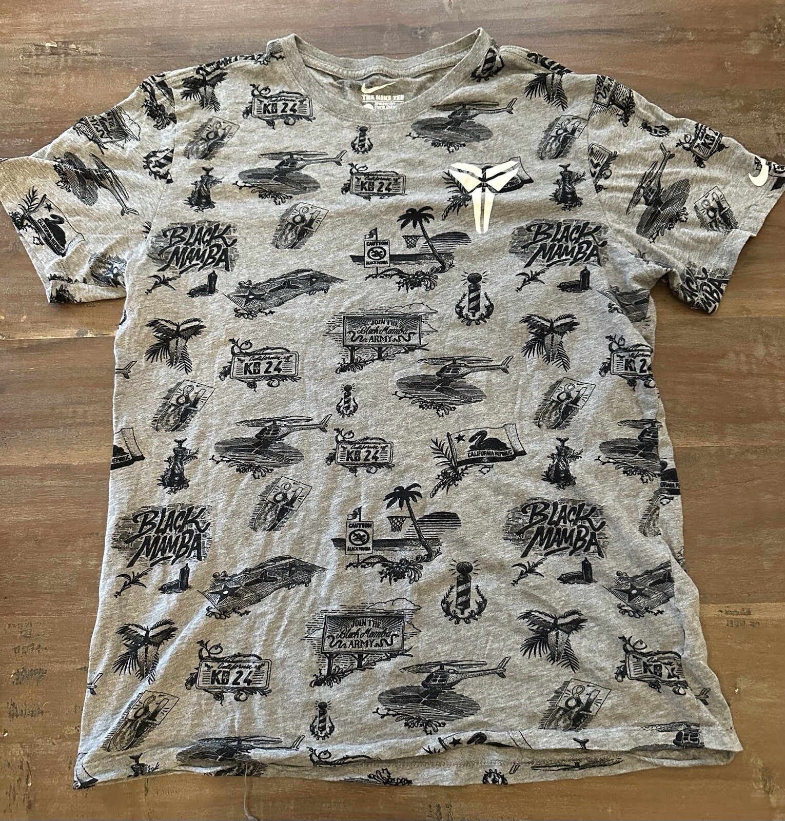 RARE RETRO KOBE BRYANT NIKE BLACK MAMBA SHIRT LARGE … - Gem