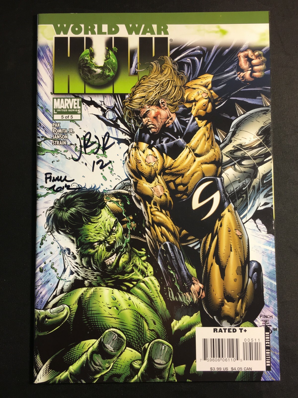 WORLD WAR HULK 5 KEY 1st app SKAAR SON OF HULK V 1 SIGNED DAVID FINCH ...