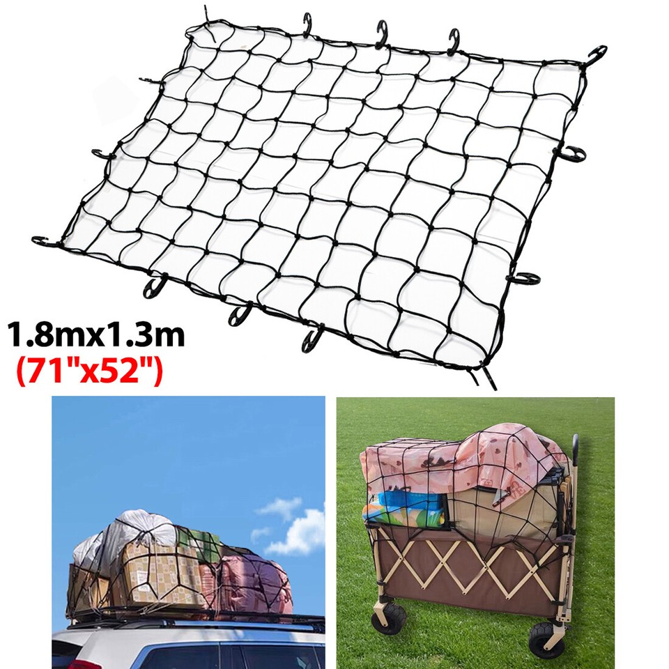 Bungee Cargo Net Stretch to 52 x 71''for Trailer Pickup Truck Rooftop ...