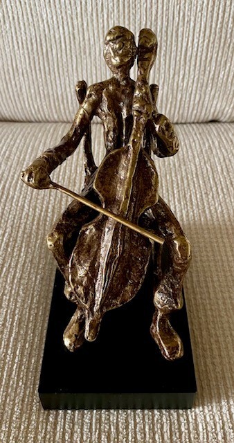 Bronze Cellist Musician Cello Player Sculpture Vintage 1970s | eBay