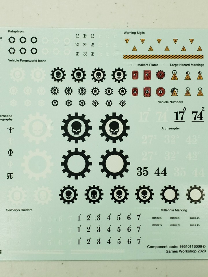 Adeptus Mechanicus Transfer sheet 2020, Decals, Skitarii, 40K, GW | eBay