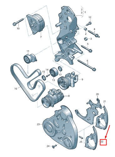 NEW VW AMAROK 2H REAR ENGINE POLY-V-BELT COVER 03L903203C | eBay