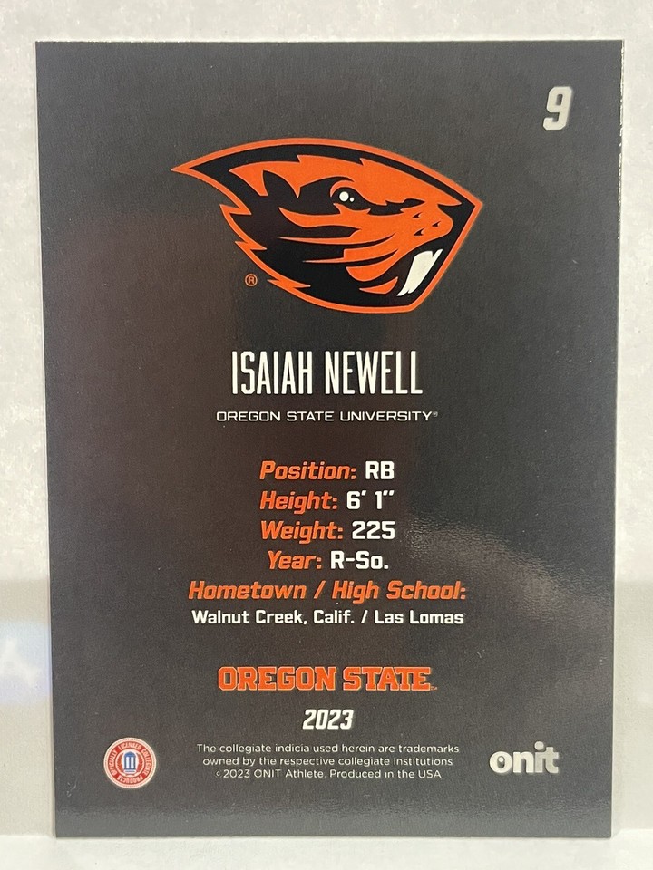 ISAIAH NEWELL 9 - Oregon State Beavers 2023 Player Trading Card | eBay