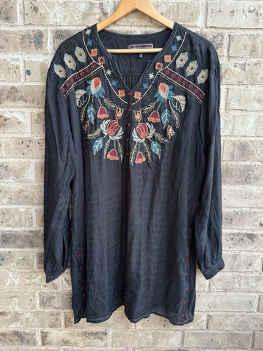 Double D Ranch Black Embroidered Tunic Size 1X Western | eBay