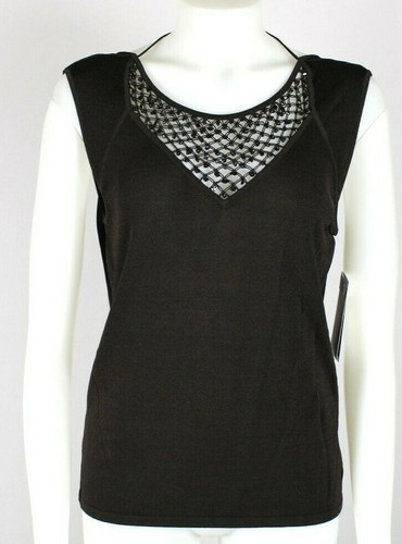 Dana Buchman Hazelnut Brown Beaded Tank Cami Knit Top Sz Large - NWT ...