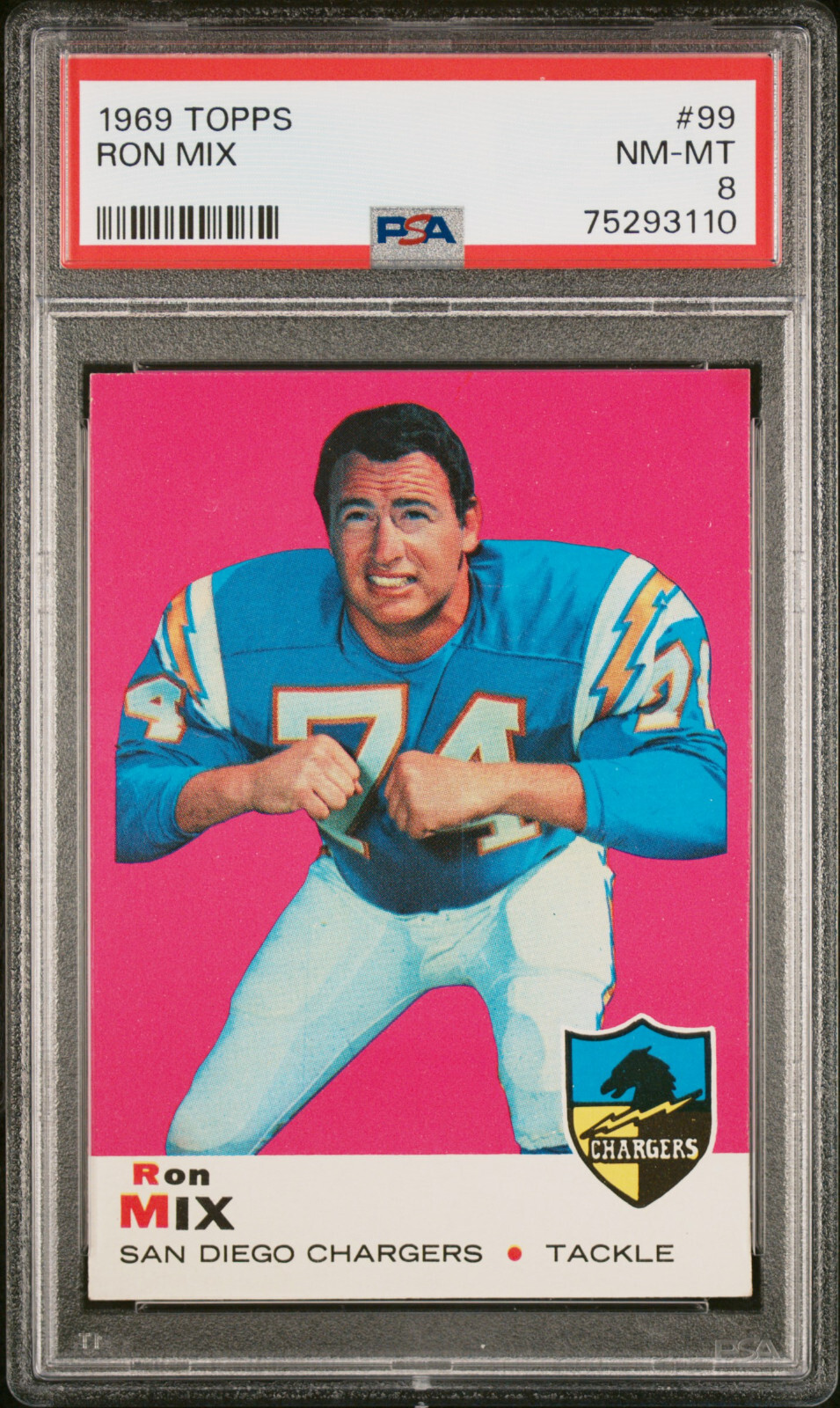 1969 TOPPS FOOTBALL #99 RON MIX SAN DIEGO CHARGERS HOF PSA 8 | eBay