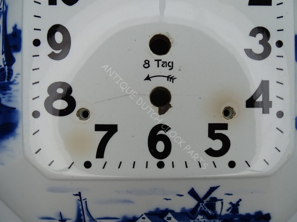 BIG CERAMIC BLUE DELFT KITCHEN CLOCK DIAL FOR DUTCH CLOCKS | eBay