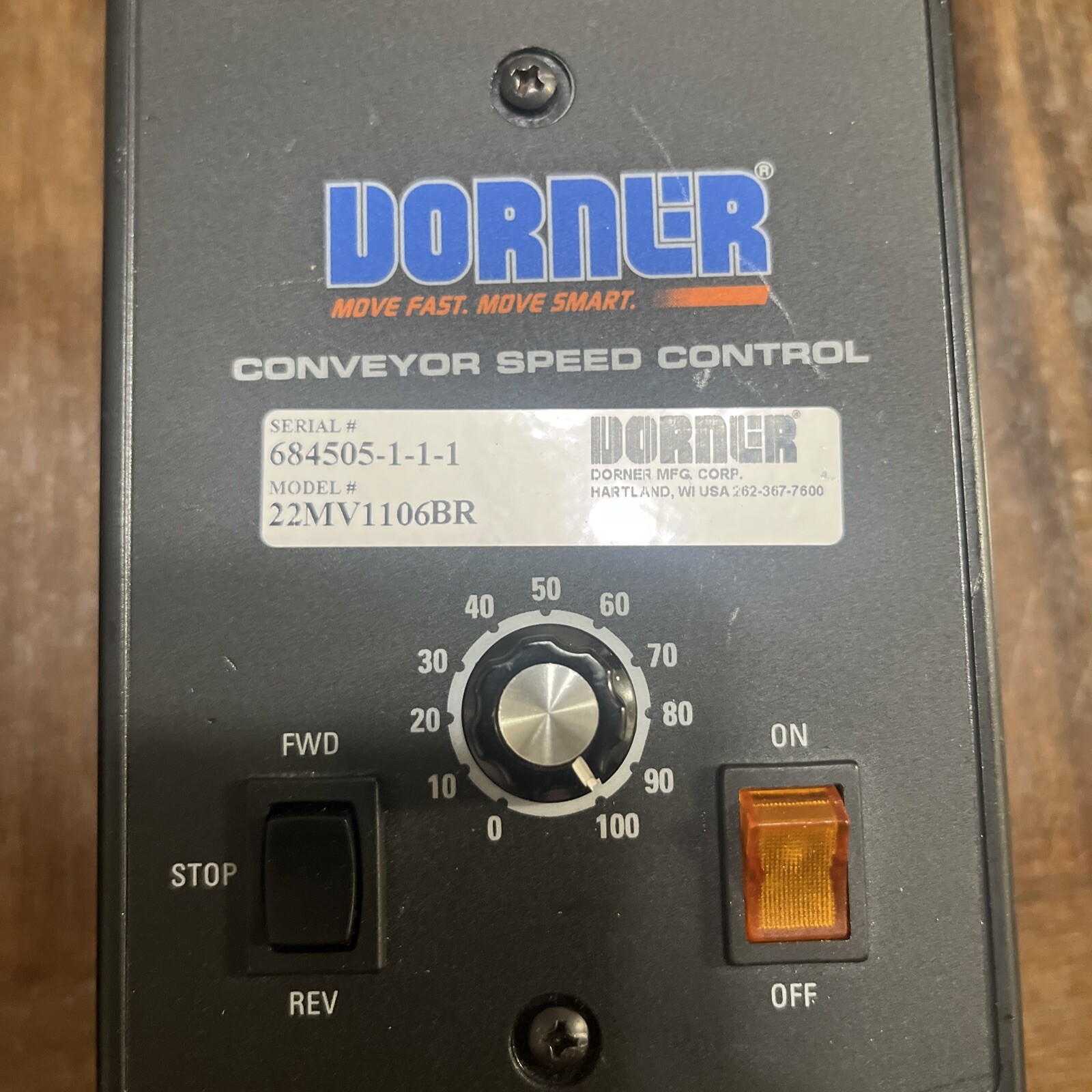 O182 DORNER CONVEYOR SPEED CNTROL 22MV1122BR W SAFETY CONTROL BOX for ...