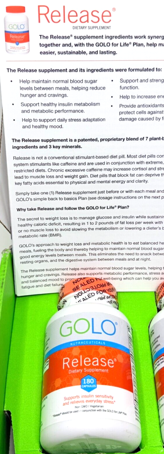 GOLO Release 🔥 Dietary Supplement, 180 Capsules LARGE BOTTLE, NEW, EXP ...