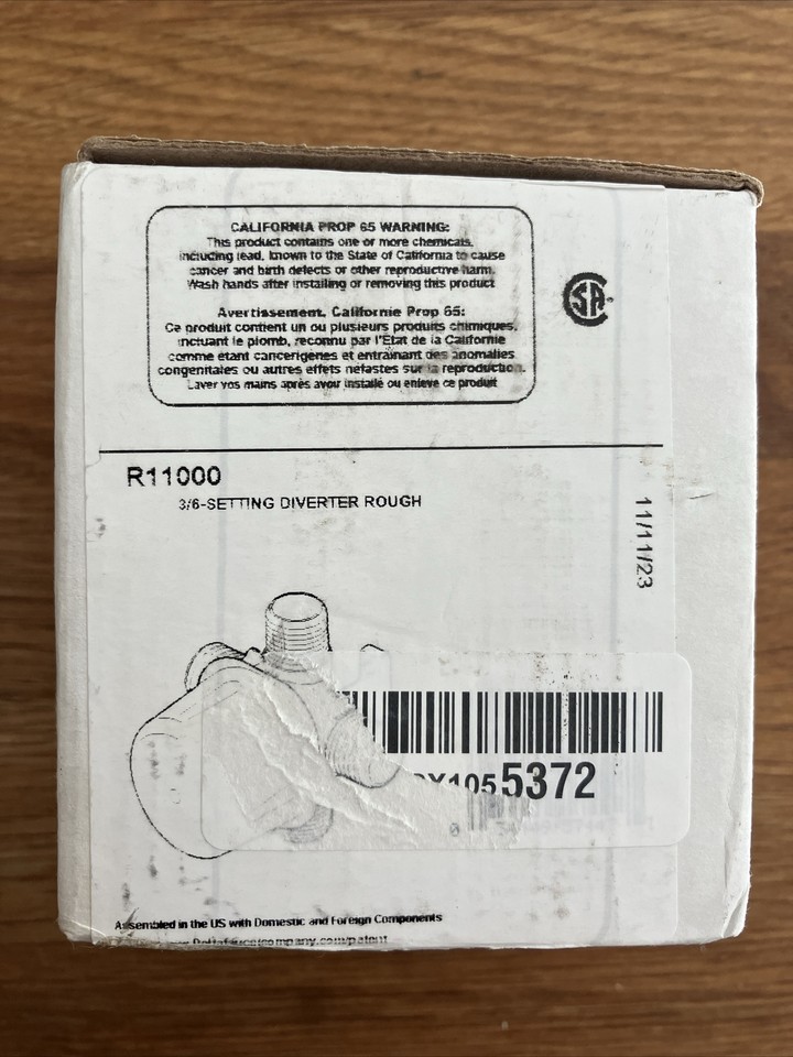 Delta R11000 MultiChoice Universal 3/6-Setting Shower Diverter Rough-In ...