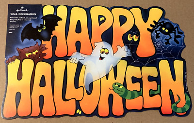 VINTAGE HALLMARK HAPPY HALLOWEEN GHOST & GOBLINS CUT OUT 1982 8" X 12 ...