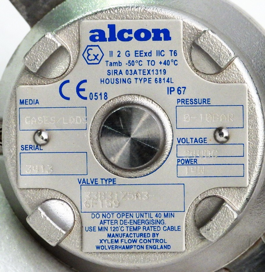 ALCON 33B31Z5A3-6F159 ATEX SS Solenoid Valve 3/2 NC 1/4" NPT 24V DC 0 ...