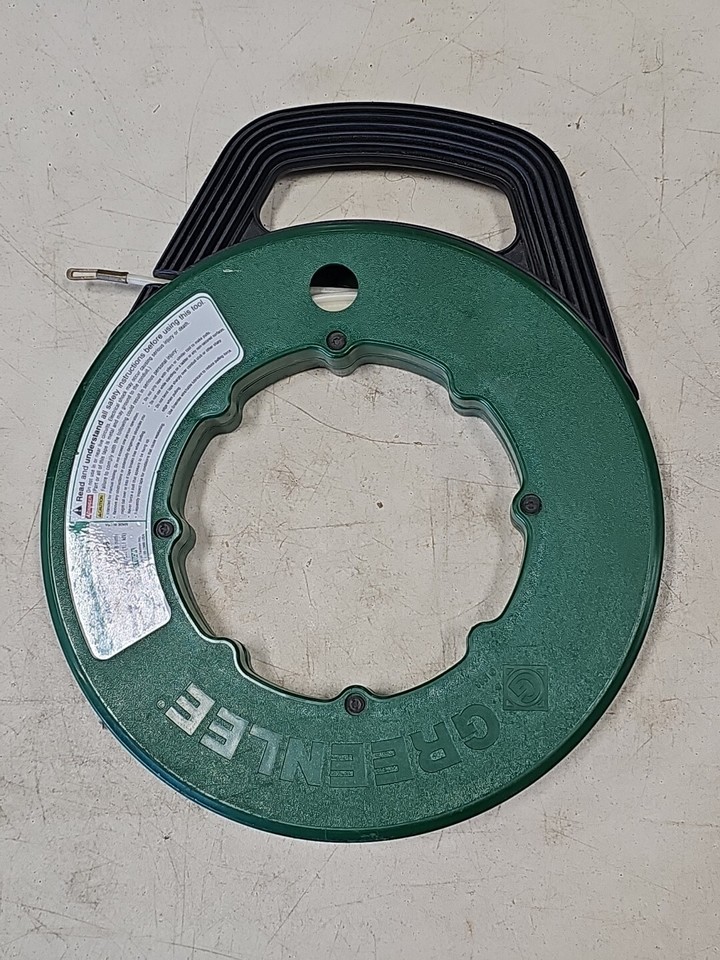 Pre owned Greenlee 50' 3/16" Nylon Fish Tape Line Spool (15.2m x 4.8 mm ...