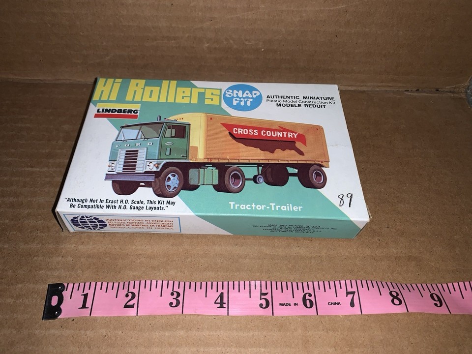 Vintage Lindberg Hi Rollers Tractor Trailer Semi Snap Fit Model Kit | eBay