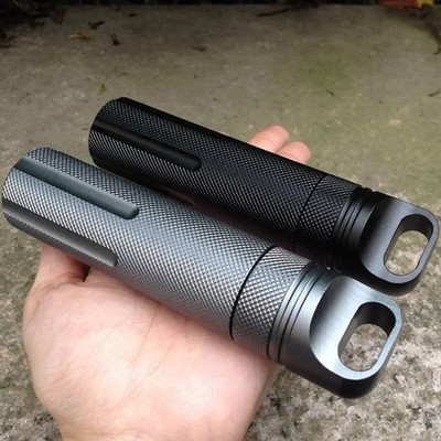 EDC Aluminum alloy Survival Waterproof Pill Case Box Container Bottle ...