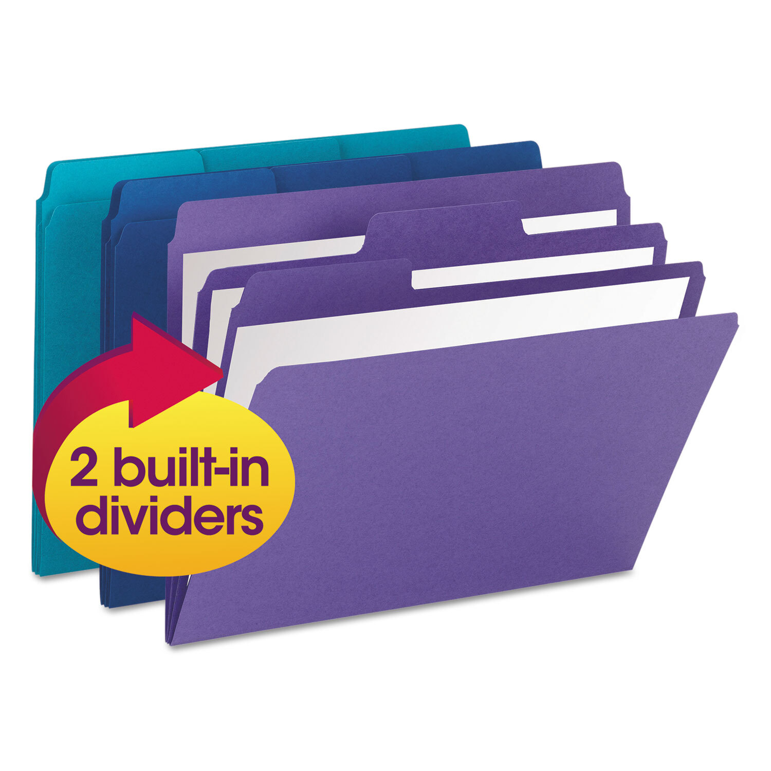 Smead SuperTab Organizer Folder 1/3 Cut Top Tab Assorted 3/Pack 11989 ...