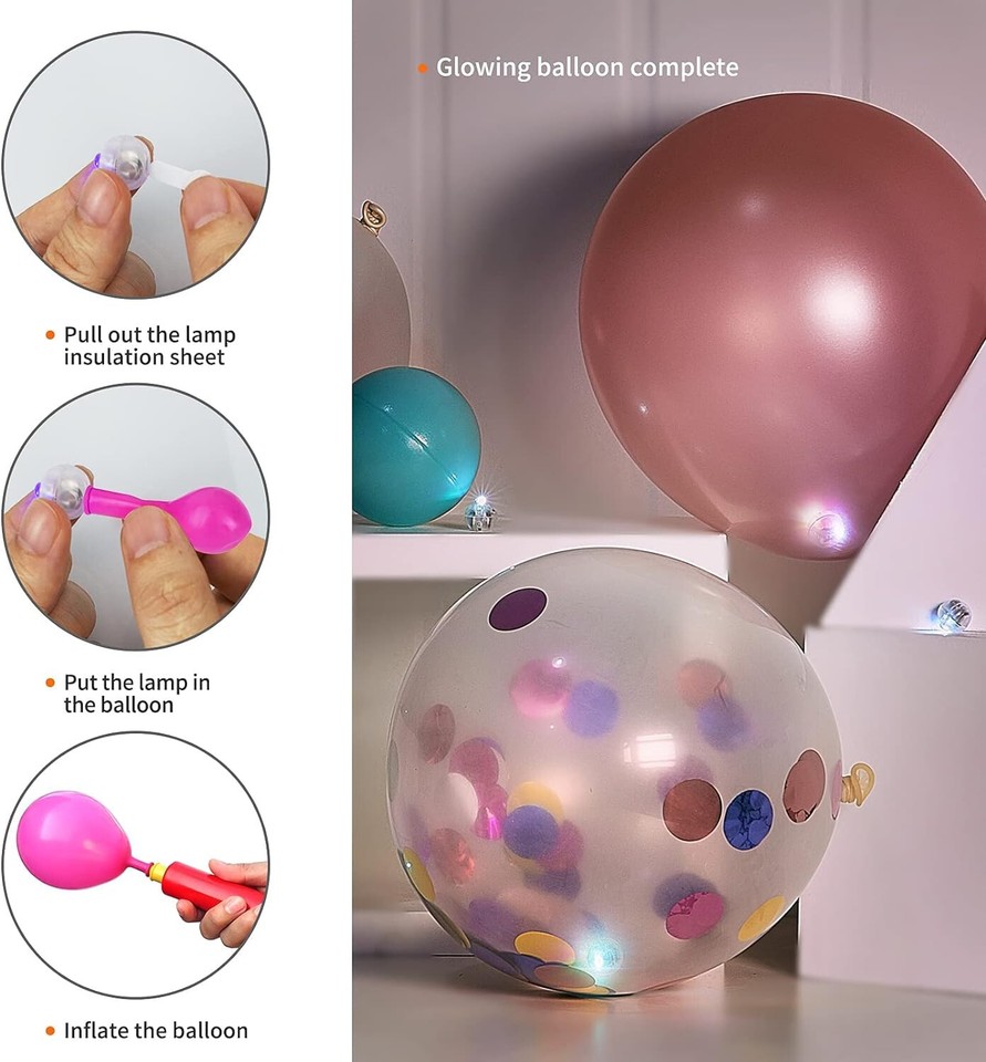 100X Purple LED Mini Ball Lamp Balloon Light For Birthday Christmas ...