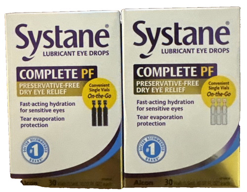 Lot of 2 Systane Complete PF Lubricant Eye Drops (30 Vials) Exp 6/26 | eBay