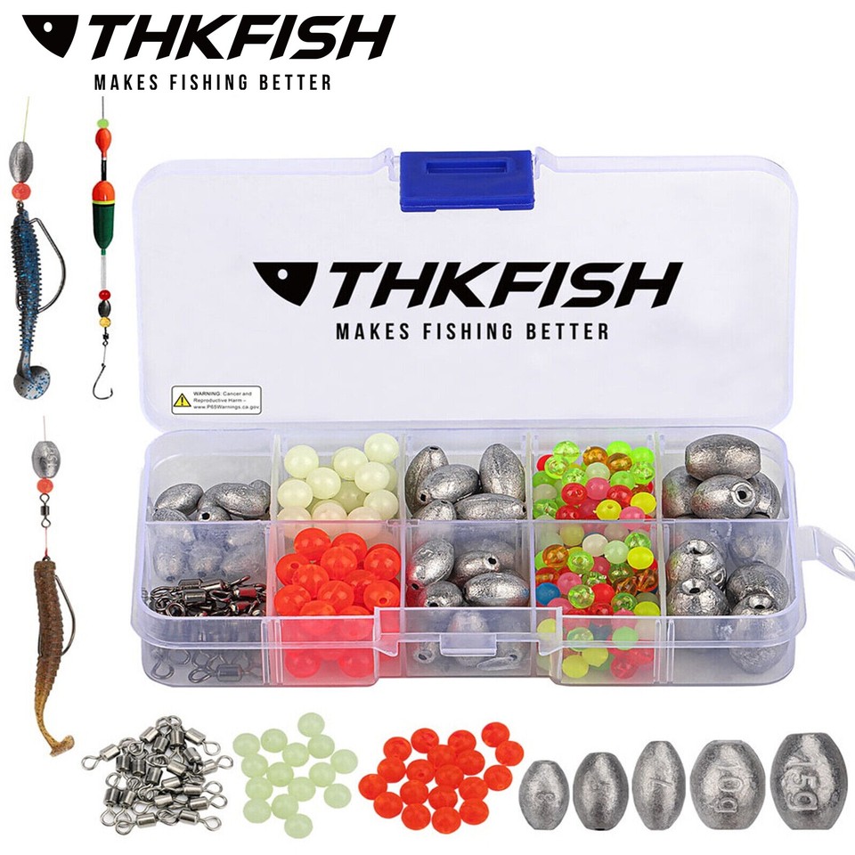 339PCS Fishing Weights Texas Rig Carolina Fish Rig Kit Bass Fishing ...
