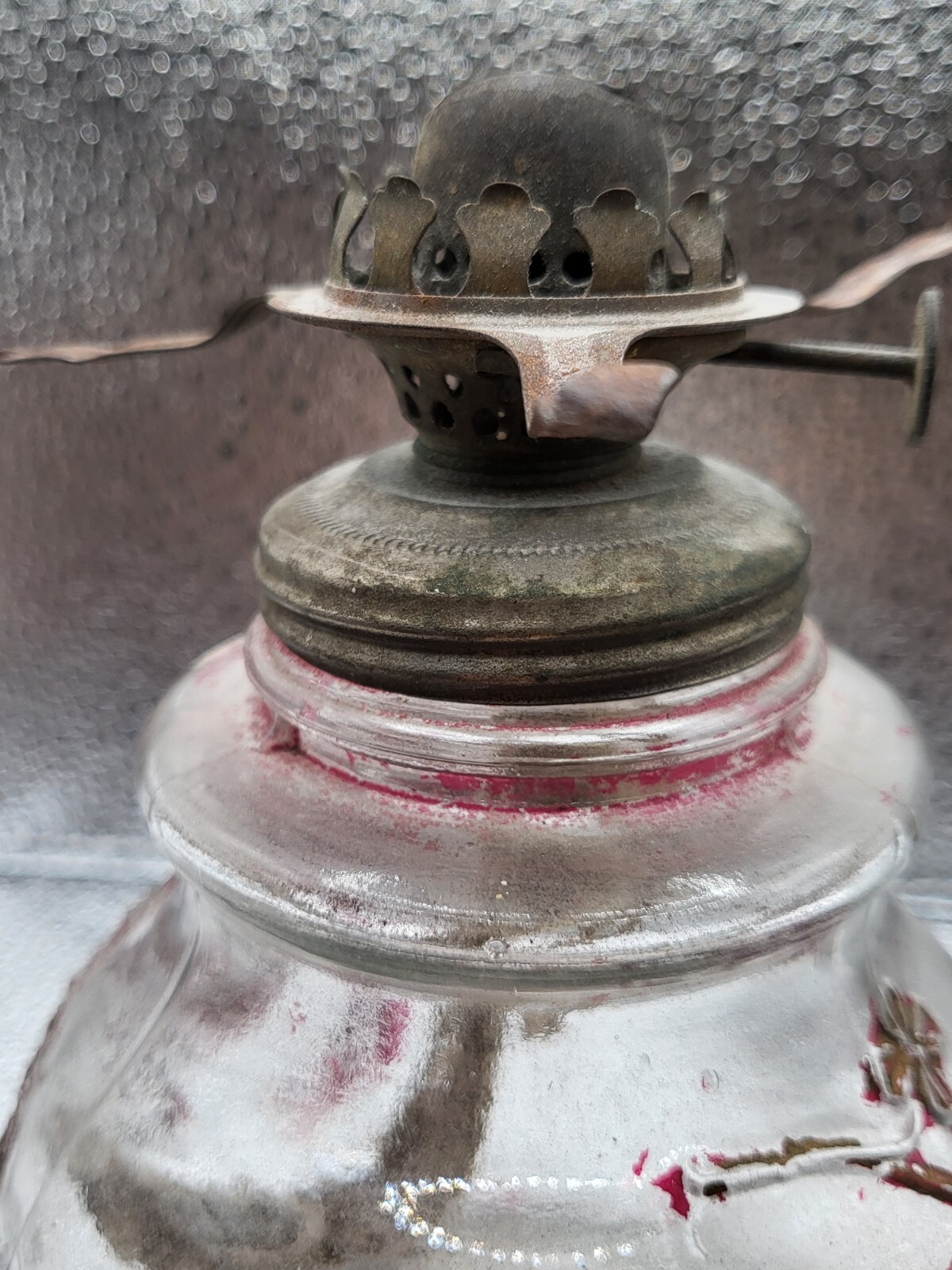 Vintage Goofus Glass Miniature Oil Lamp No Globe or Shade 5" Tall & 4 ...