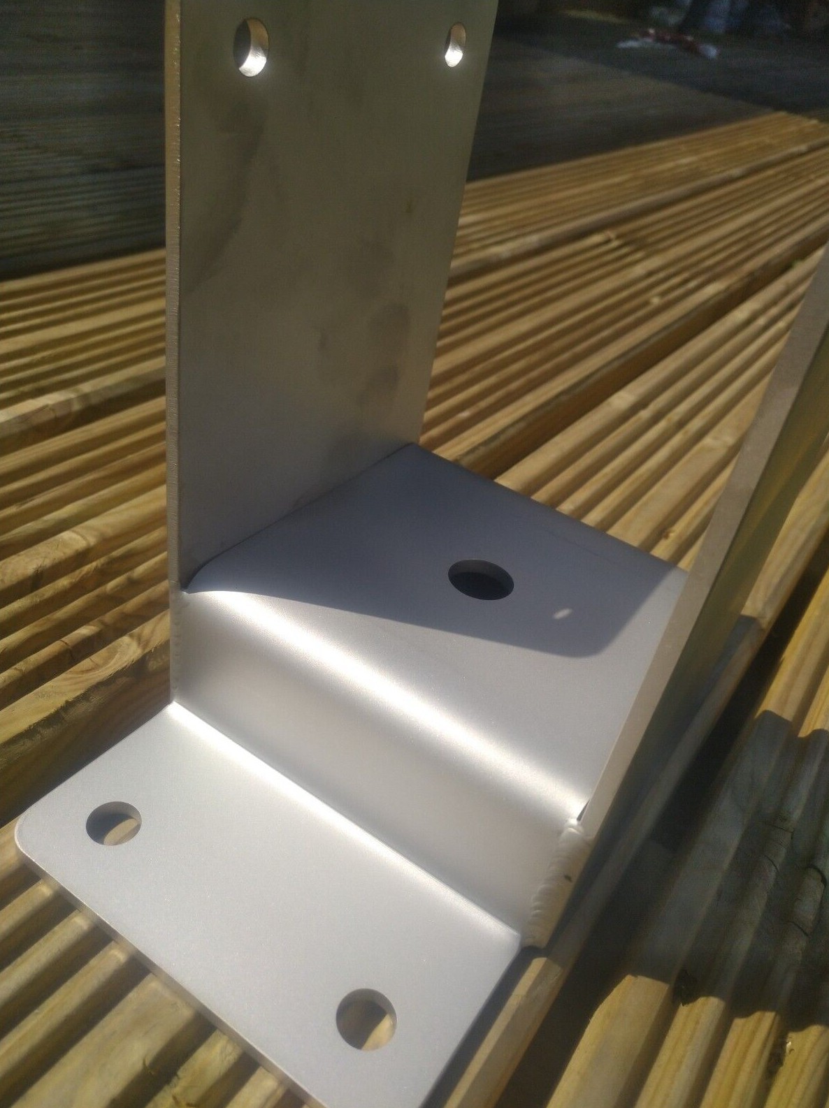 Bolt Down Fence Support Galvanised or Raw Square Post Holder Grip ...