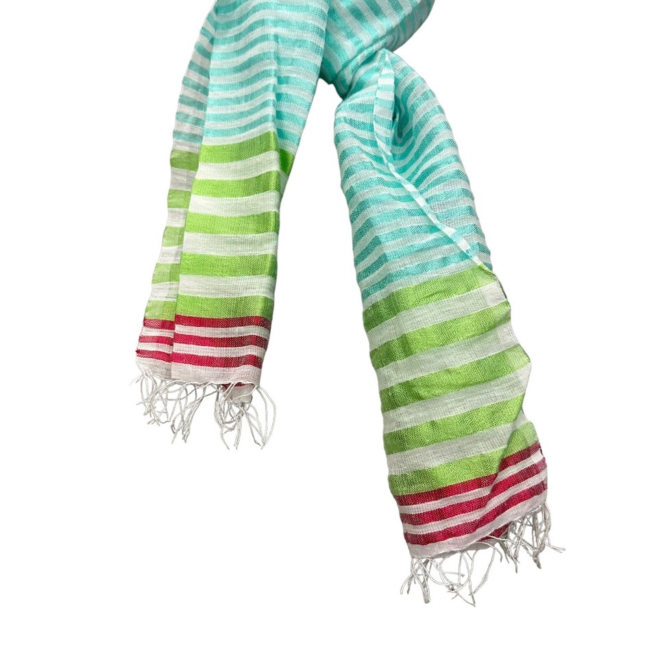 LemLem Scarf Wrap Womens Striped Boho Liya Kebede Aqua Red Green NWOT ...