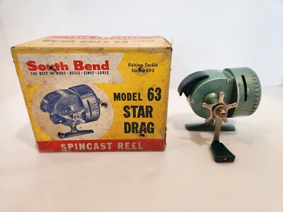 Vintage Fishing Spin Cast Reel South Bend Model 63 A Star Drag With Box ...