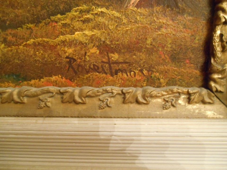 Country Scene Landscape Original Painting Frame Signed Robert Mone ...