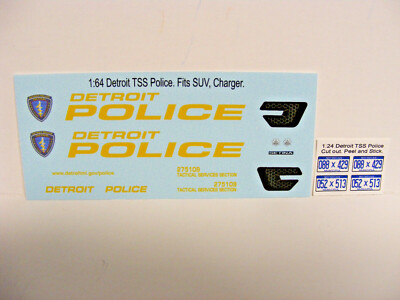 Detroit Police Tactical Response Unit 1:24 Water Slide Decals Fits SUV ...