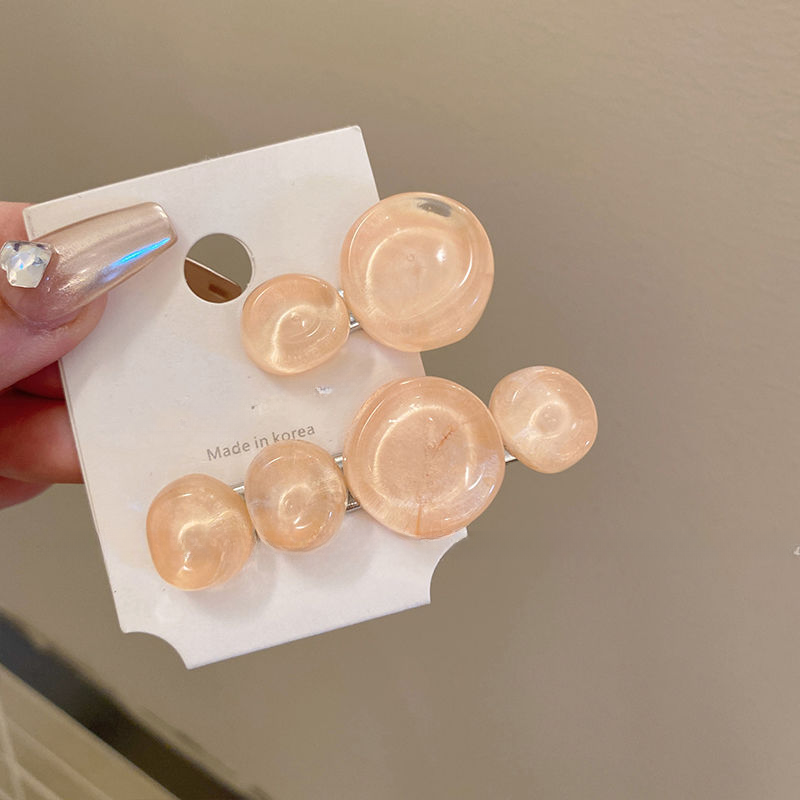 Summer Hair Clips Set Ice Transparent Gel Irregular Round Shape for ...