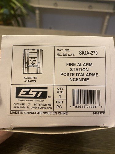 Edwards Systems Technology SIGA-270 Fire Alarm Station New In Box | eBay