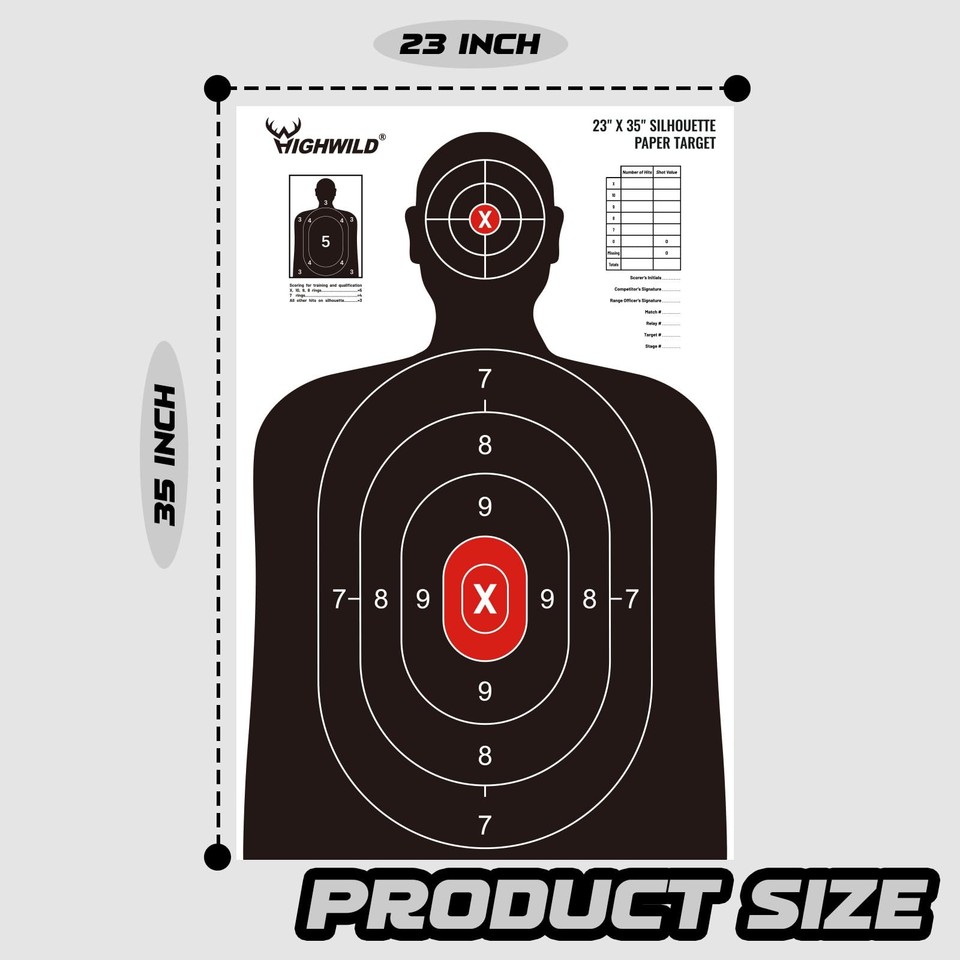 Shooting Range Silhouette Paper Target - 23X35 Inches - Suitable for ...