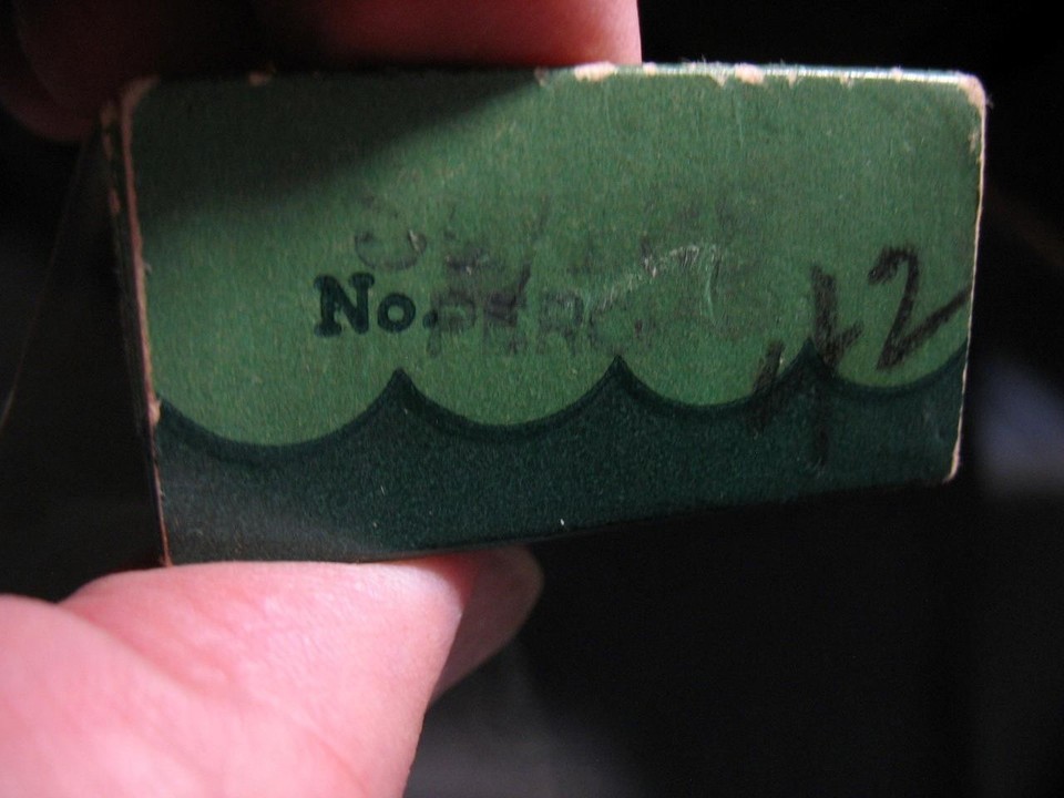 Sears Meadowbrook old wood fishing lure in plastic lid box jigger type ...