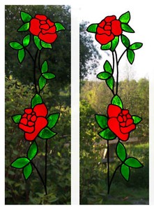 Trailing Roses Stained Glass Effect Window Clings | eBay