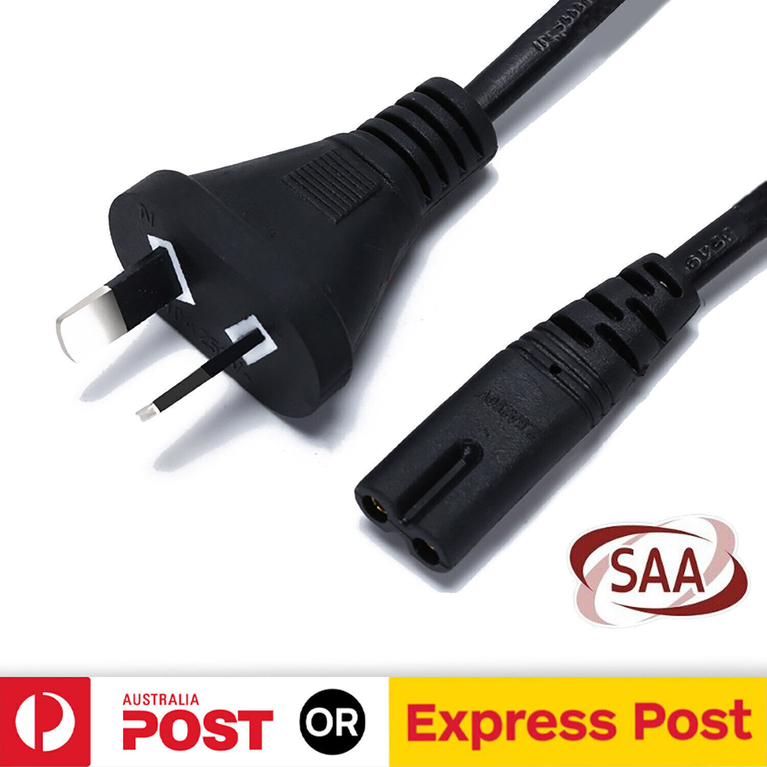 2 Pack 2 Prong Figure 8 AC Power Cord Cable AU Plug for PS3 Slim Laptop ...