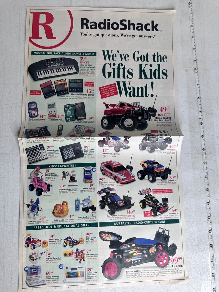 Vintage 1990s Radio Shack Catalog Ad Lot Collectible Electronics Toy ...