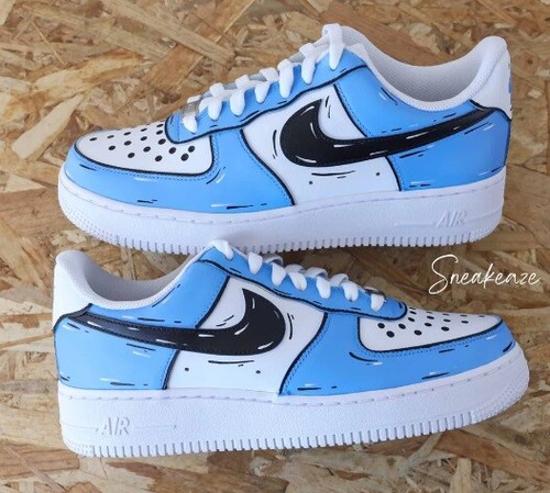 Custom Air Force 1 Blue Cartoon/Air Force One Custom Sneaker NEW IN BOX ...