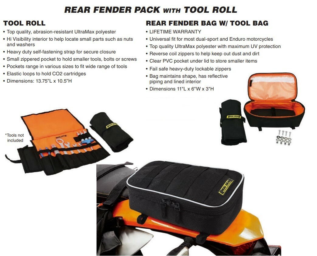NELSON-RIGG DIRT BIKE TOOL ROLL, MOTORCYCLE OR ATV TOOL ORGANIZER, RG ...